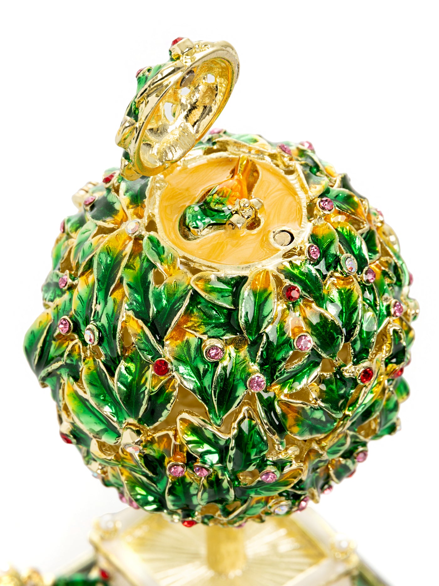 Bay Tree Faberge Egg with Colorful Crystals