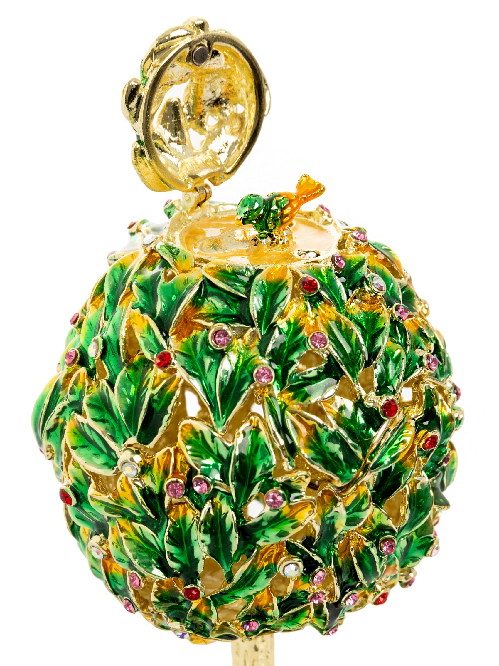 Bay Tree Faberge Egg with Colorful Crystals