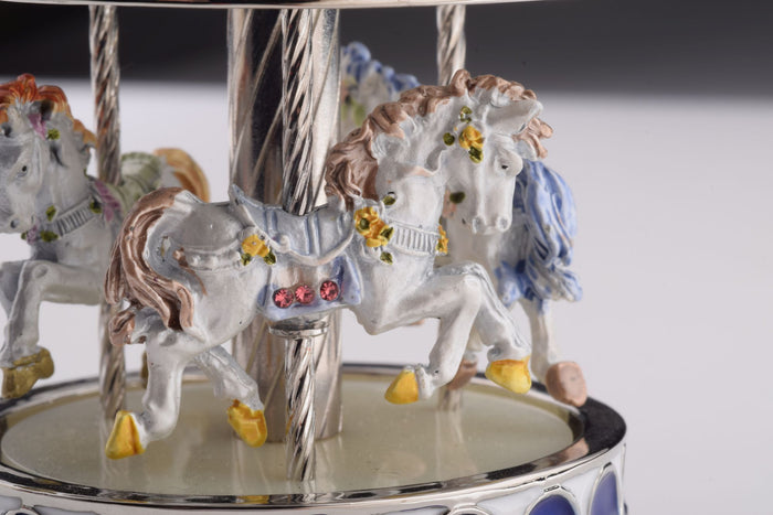 Blue Wind up Musical Carousel