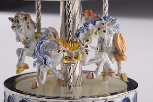 Blue Wind up Musical Carousel