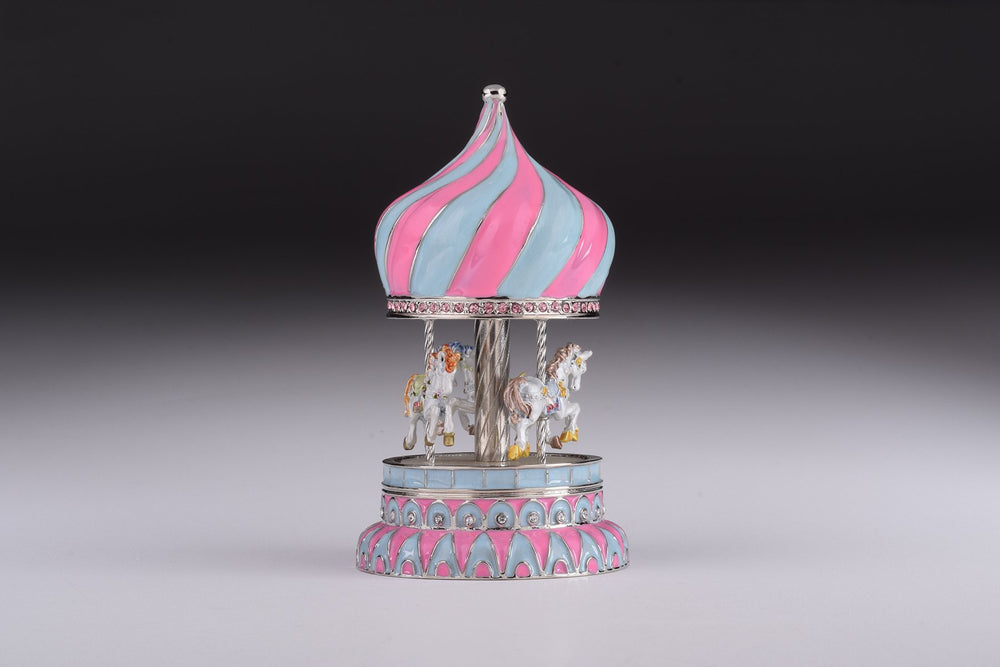 Pink Wind up Musical Carousel