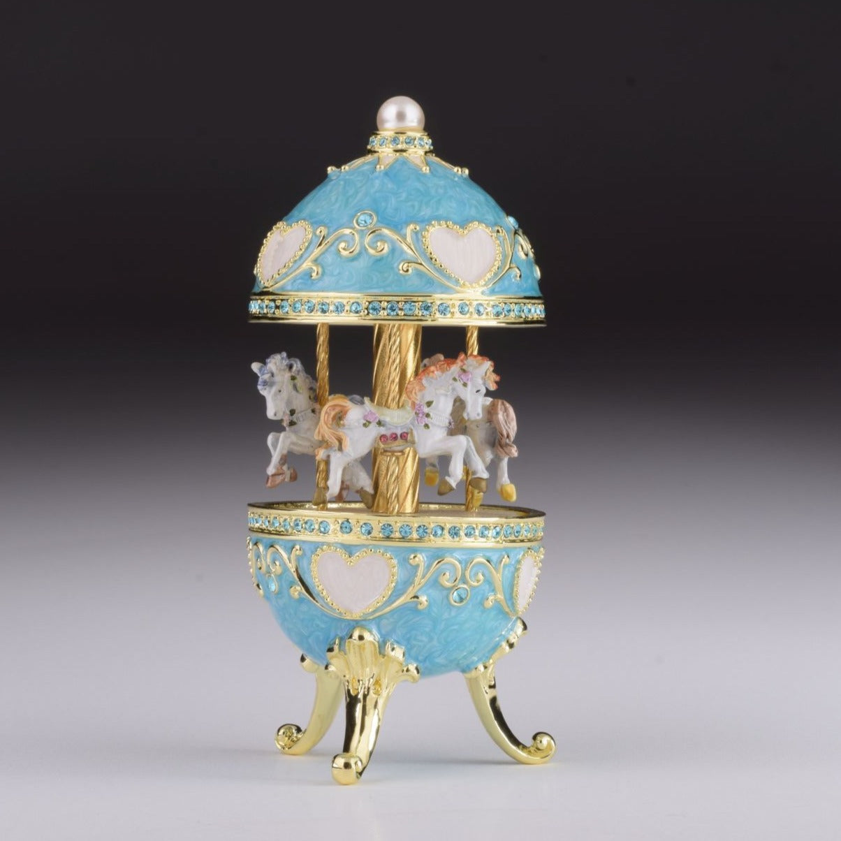Teal Wind up Musical Carousel