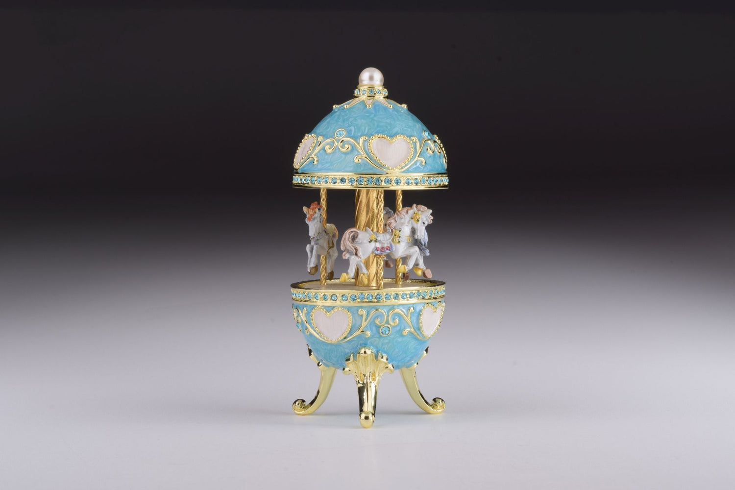 Teal Wind up Musical Carousel