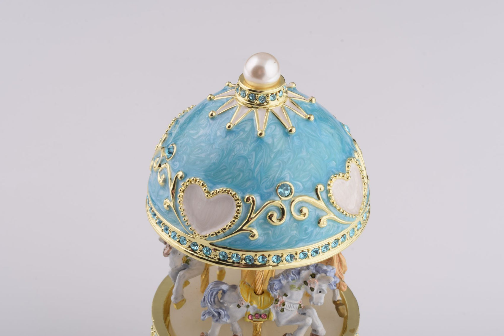 Teal Wind up Musical Carousel