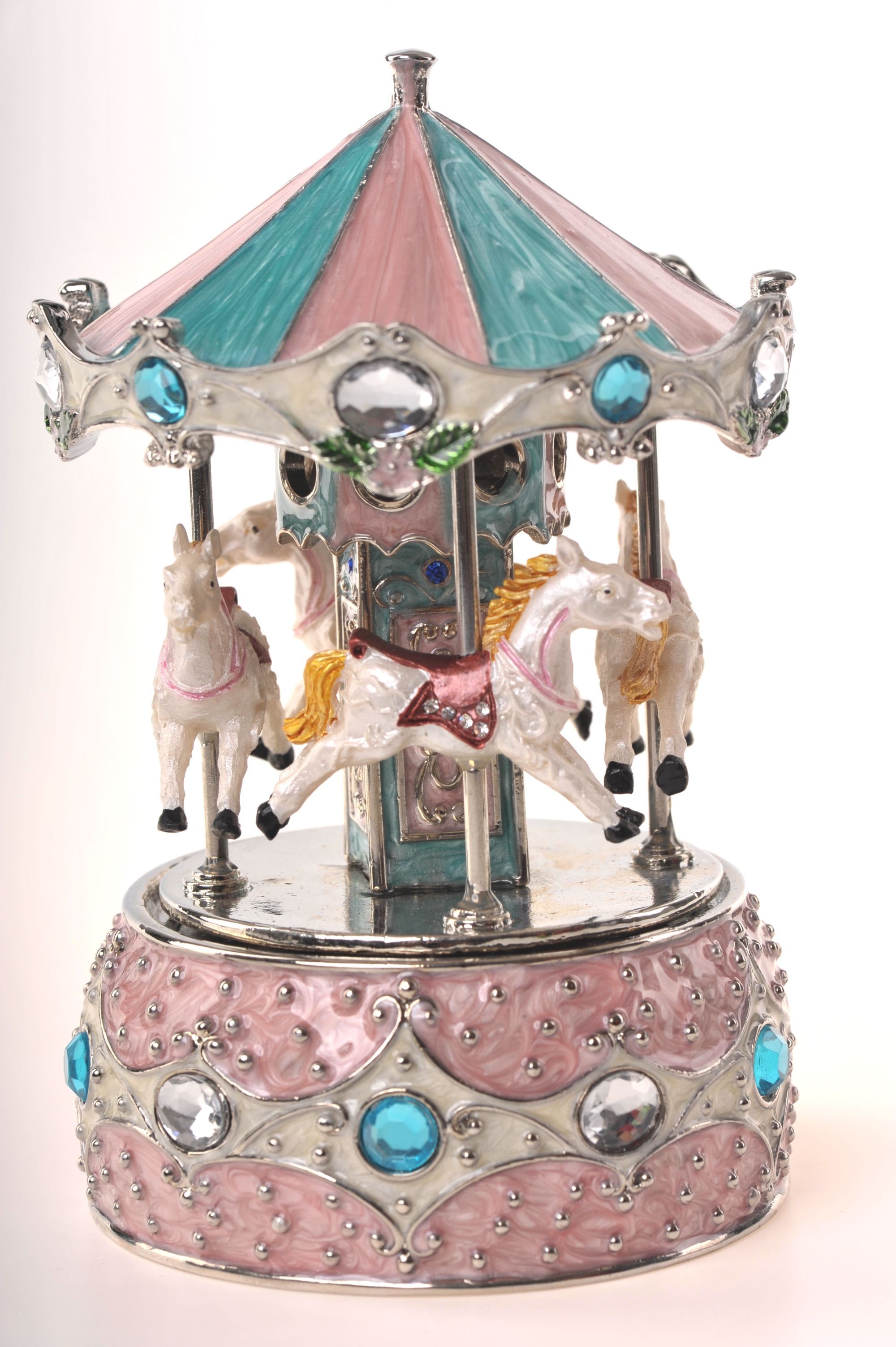Musical Pink Horse Carousel