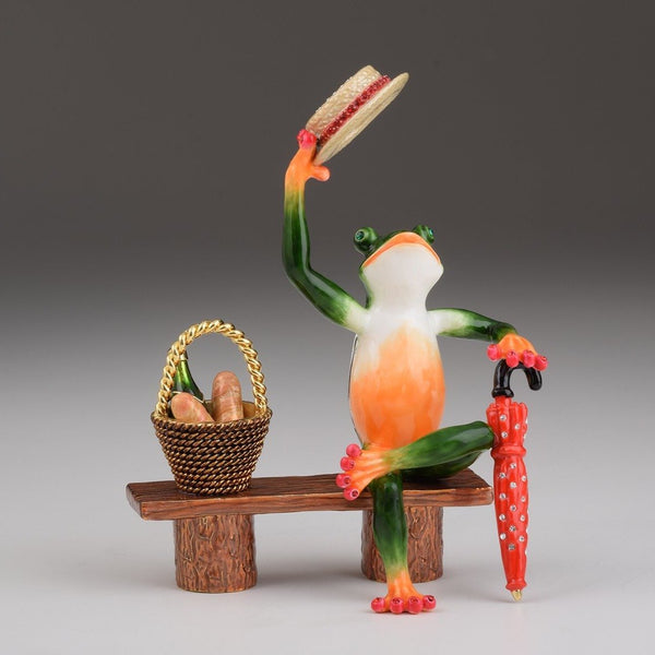 Green Frog on a Bench